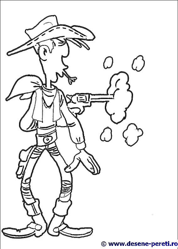 Lucky Luke - DESENE DE PRINTAT SI COLORAT pentru copii