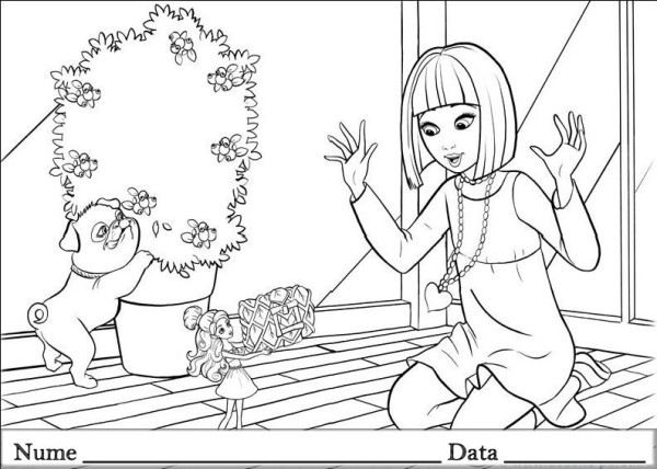 Barbie - Planse de colorat si educative