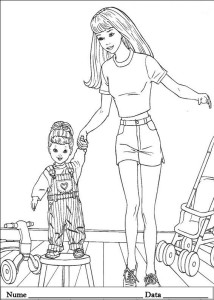 Barbie - Planse de colorat si educative