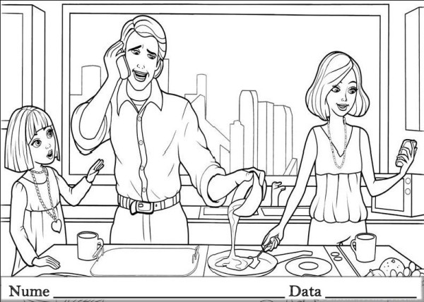 Barbie - Planse de colorat si educative