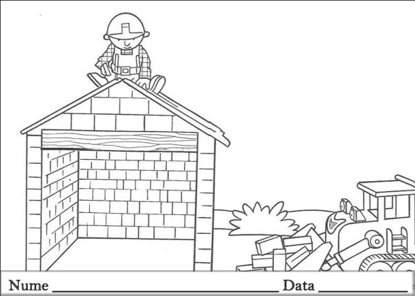 Bob constructorul - Planse de colorat si educative