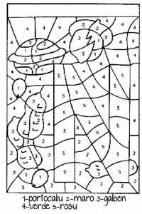 Coloreaza dupa numere - Planse de colorat si educative