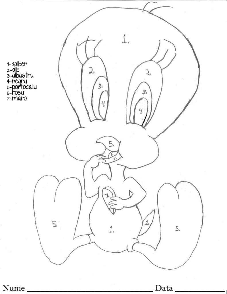 Coloreaza dupa numere - Planse de colorat si educative