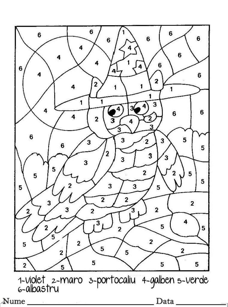 Coloreaza dupa numere - Planse de colorat si educative