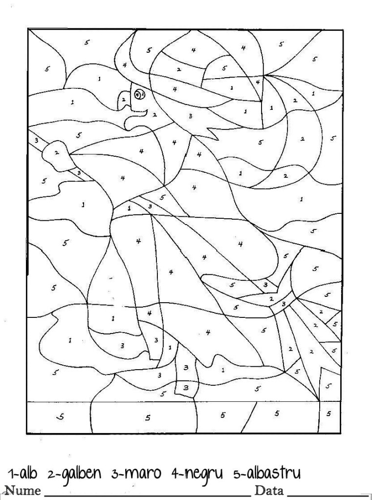 Coloreaza dupa numere - Planse de colorat si educative