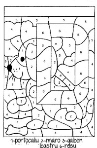Coloreaza dupa numere - Planse de colorat si educative