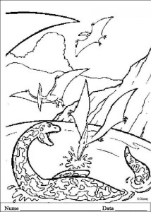 Dinozauri - Planse de colorat si educative