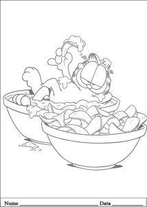 Garfield - Planse de colorat si educative