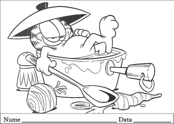 Garfield - Planse de colorat si educative
