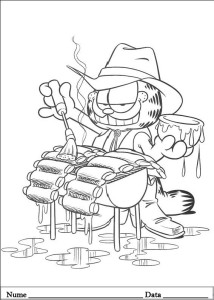 Garfield - Planse de colorat si educative