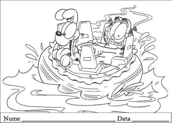 Garfield - Planse de colorat si educative