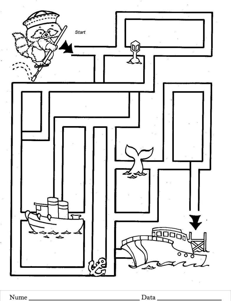 Labirint - Planse de colorat si educative