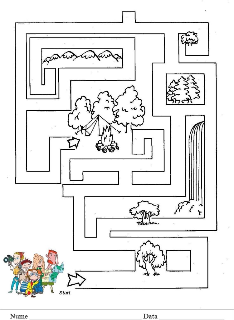 Labirint - Planse de colorat si educative