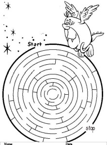 Labirint - Planse de colorat si educative