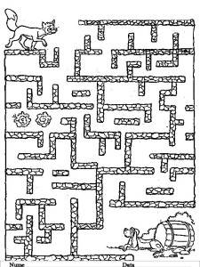 Labirint - Planse de colorat si educative