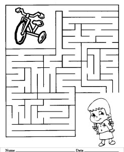 Labirint - Planse de colorat si educative