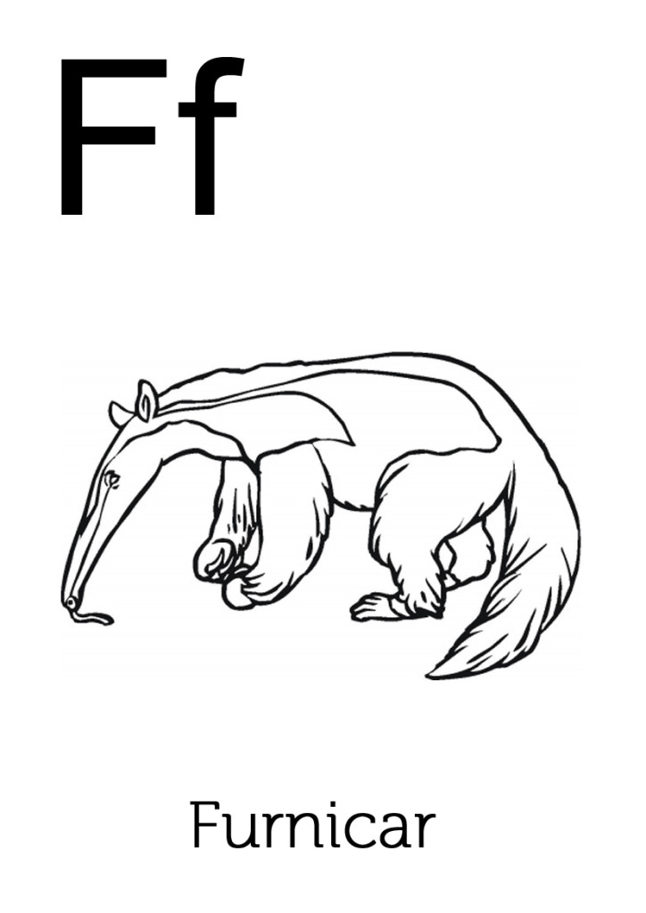 LITERE ANIMALE (35) - Planse de colorat si educative