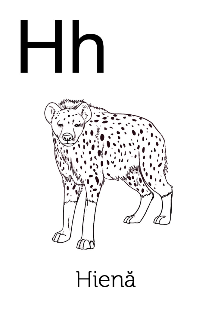 Litere animale - Planse de colorat si educative
