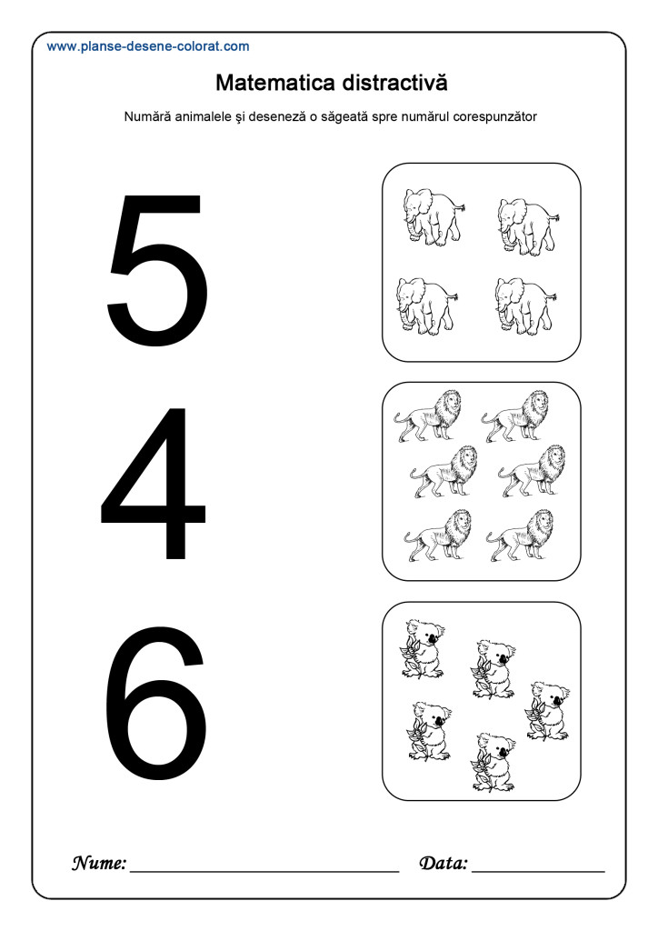 Matematica distractiva - Planse de colorat si educative