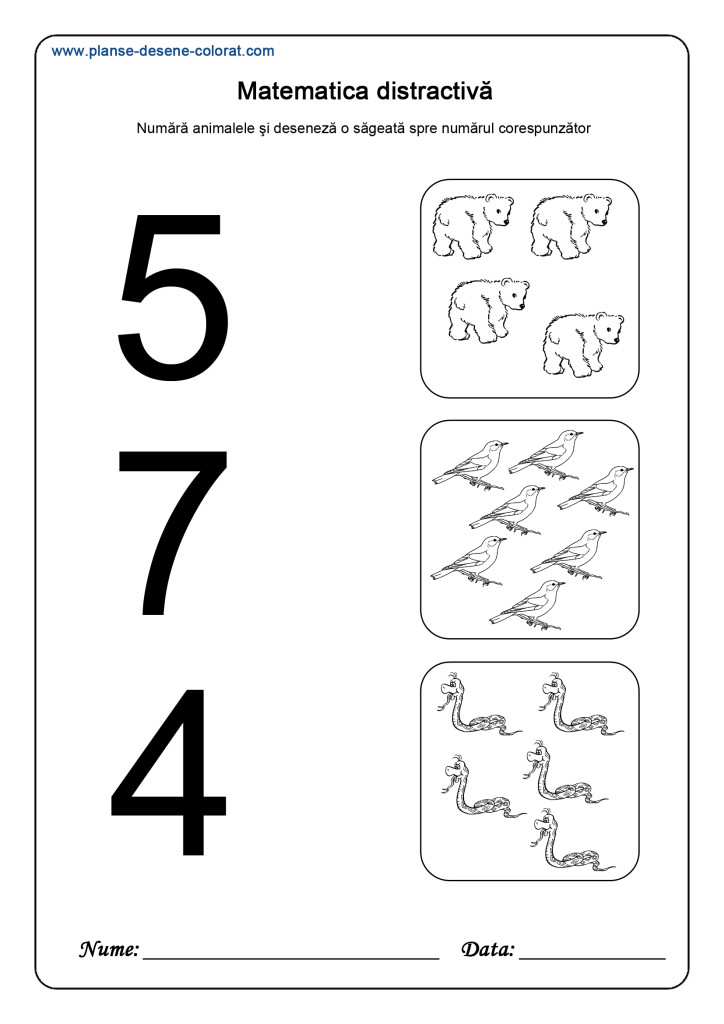 Matematica distractiva - Planse de colorat si educative