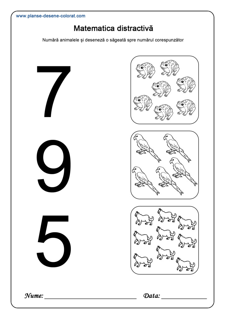 Matematica distractiva - Planse de colorat si educative