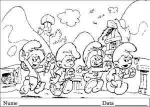 Strumfii - Planse de colorat si educative