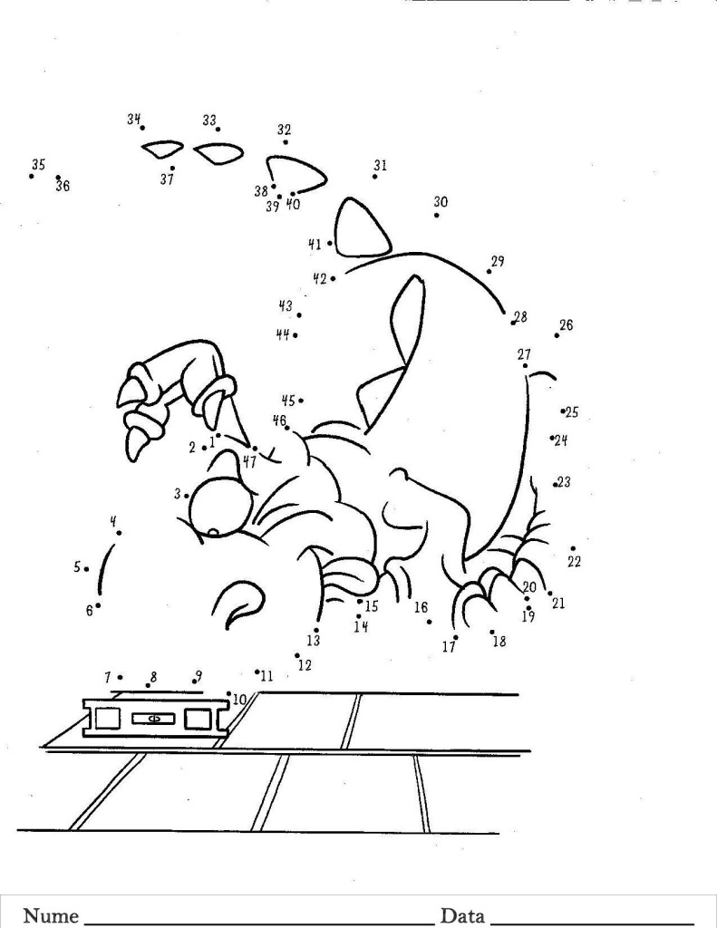 Uneste punctele - Planse de colorat si educative