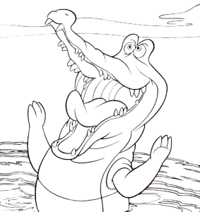planse desene de colorat crocodil 10 - Planse de colorat si educative