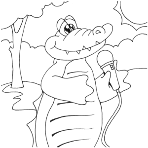 planse desene de colorat crocodil 11 - Planse de colorat si educative
