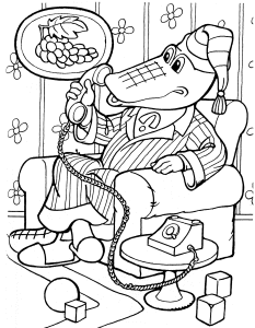 planse desene de colorat crocodil 3 - Planse de colorat si educative