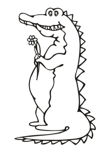 planse desene de colorat crocodil 5 - Planse de colorat si educative
