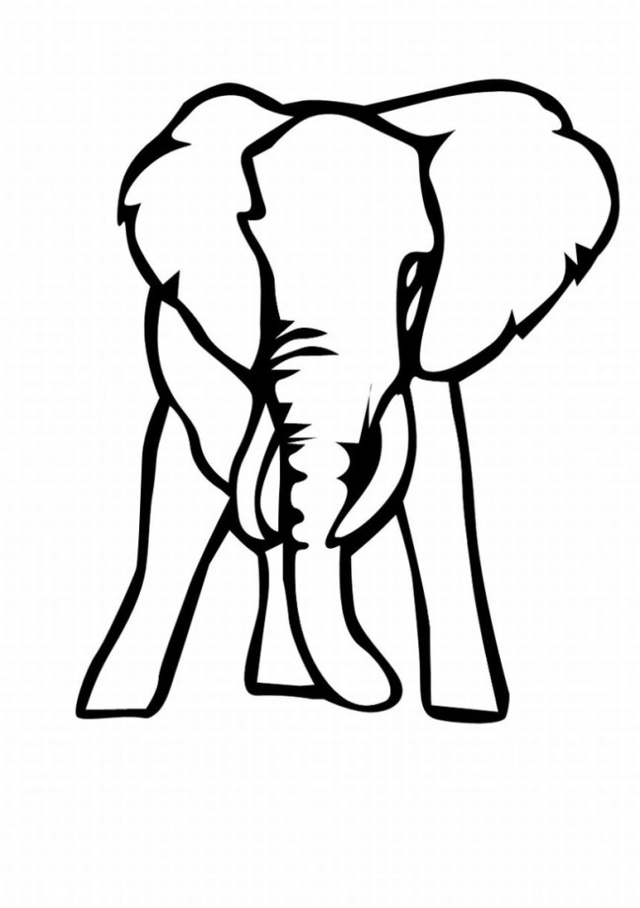 Elefant - Planse de colorat si educative