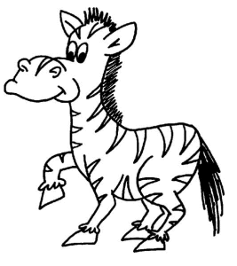 planse desene de colorat zebra 2 - Planse de colorat si educative