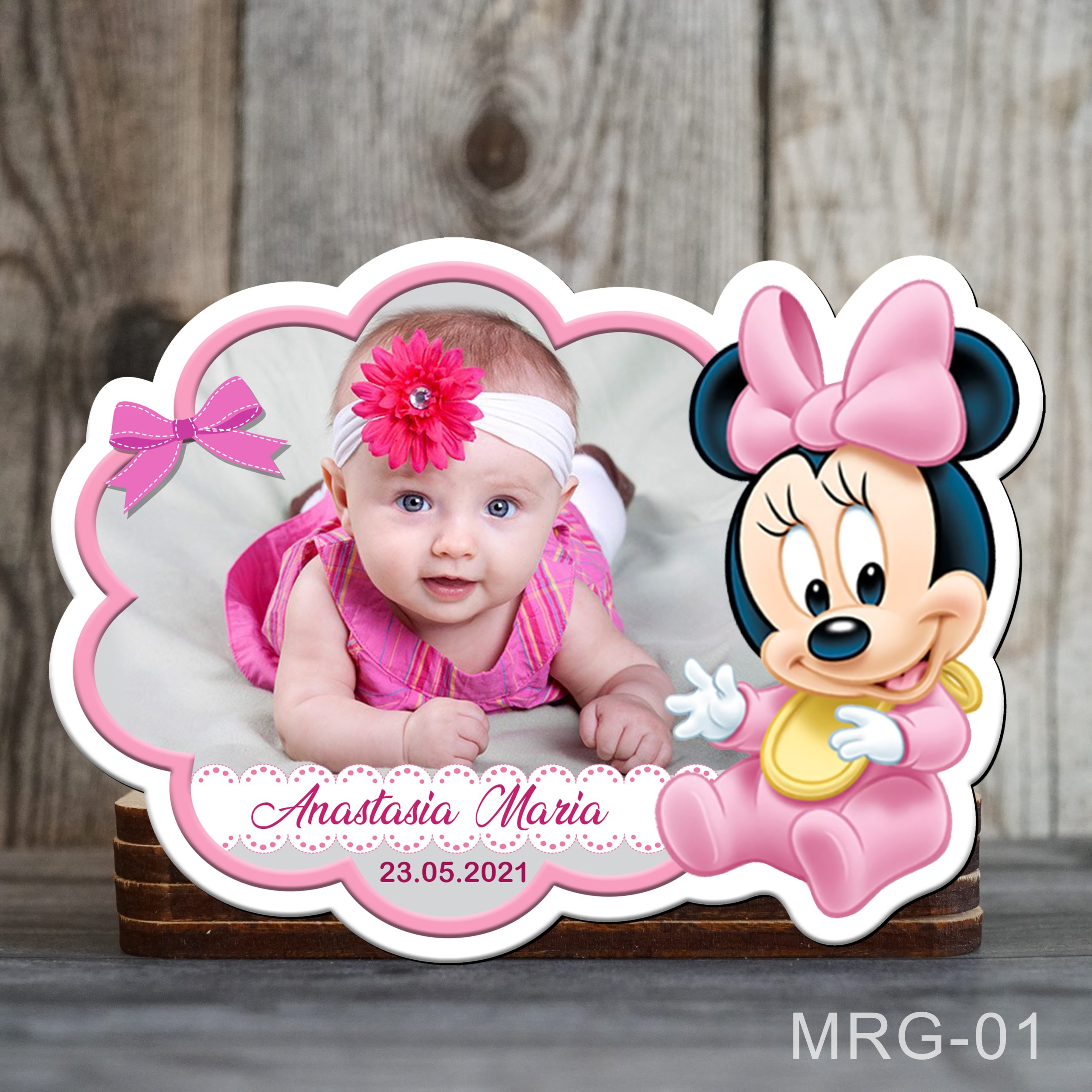 Magnet botez minnie marturie MRG-01 - Planse de colorat si educative