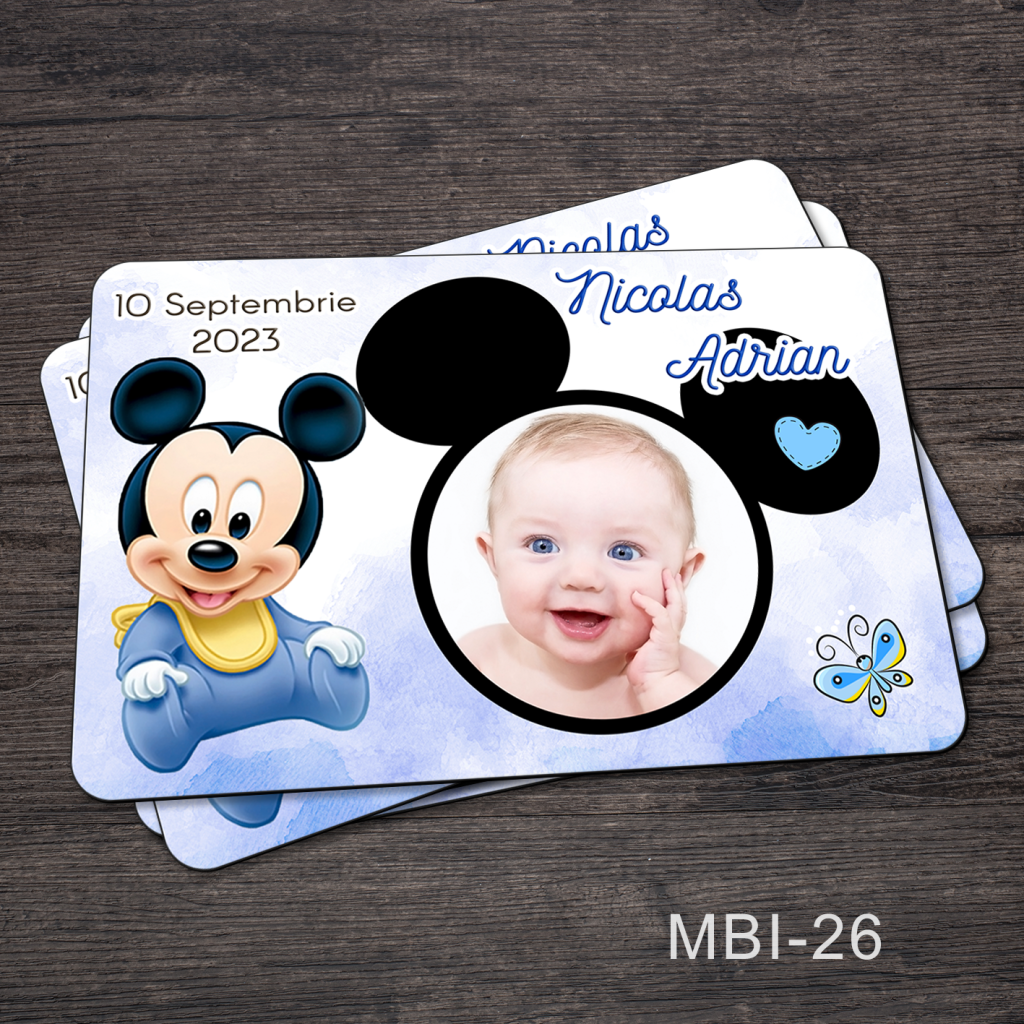 Magneti ieftini botez Mickey Mouse MBI-26 - Planse de colorat si educative