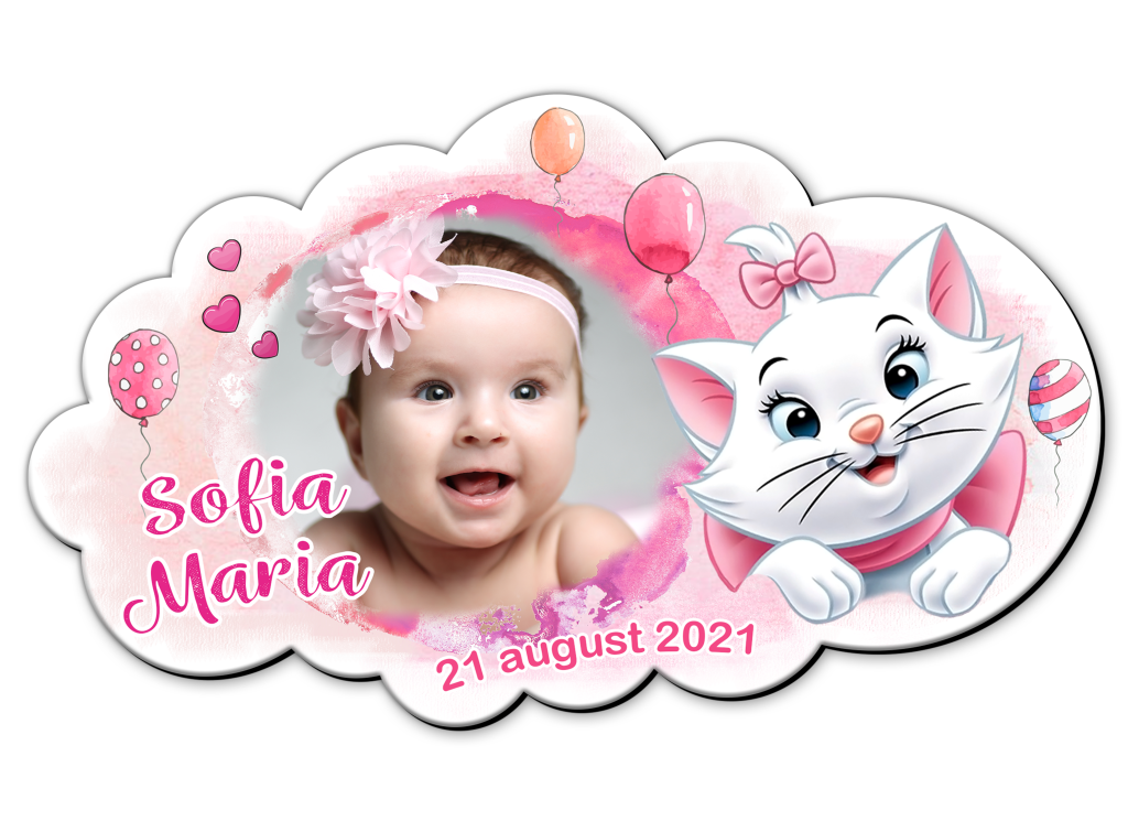 marturii botez magnetice pisica marie MCN-05 - Planse de colorat si ...
