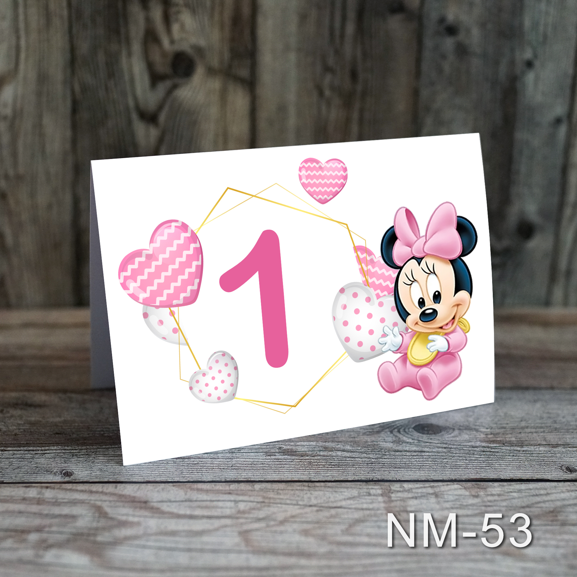 Numere de masa botez Minnie NM-53 numarul 1 - Planse de colorat si ...